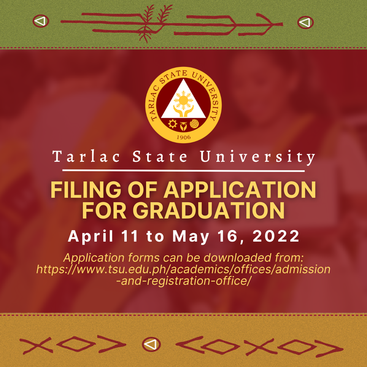 TSU College Admission Evaluation Advisory No. 8 | RELEASING DATES OF ...