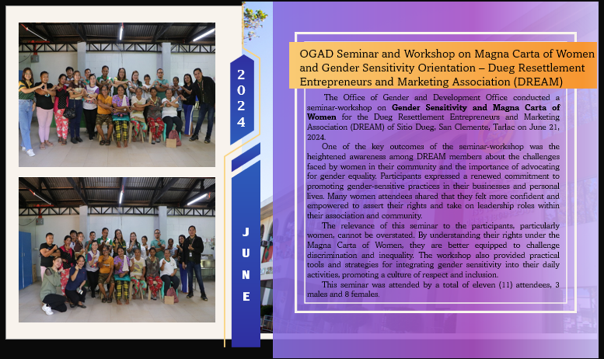 GAD-related Seminars, Trainings, Workshops - Tarlac State University