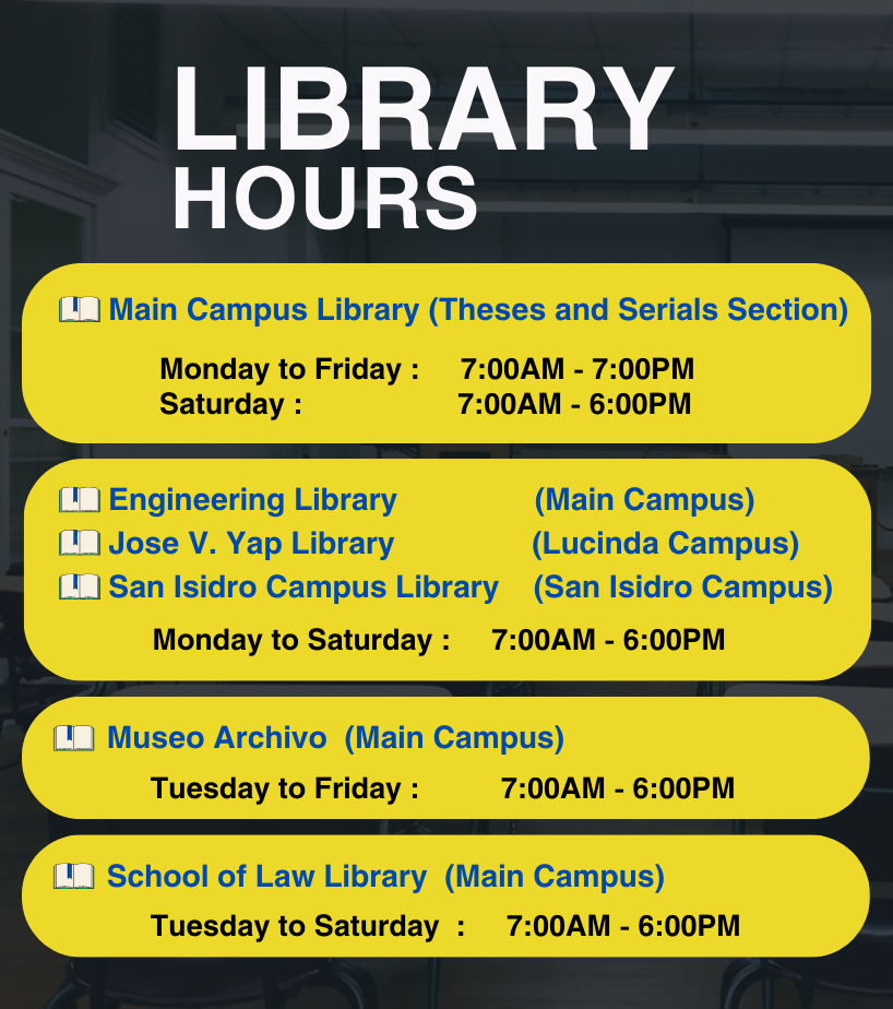 Library Hours - Tarlac State University