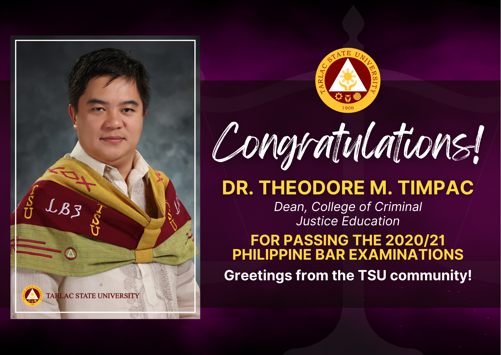 TSU Produces 27 New Lawyers 1 Exemplary Passer In The 2020 21 TSU Produces 27 New Lawyers 1 Exemplary Passer In The 2020 21