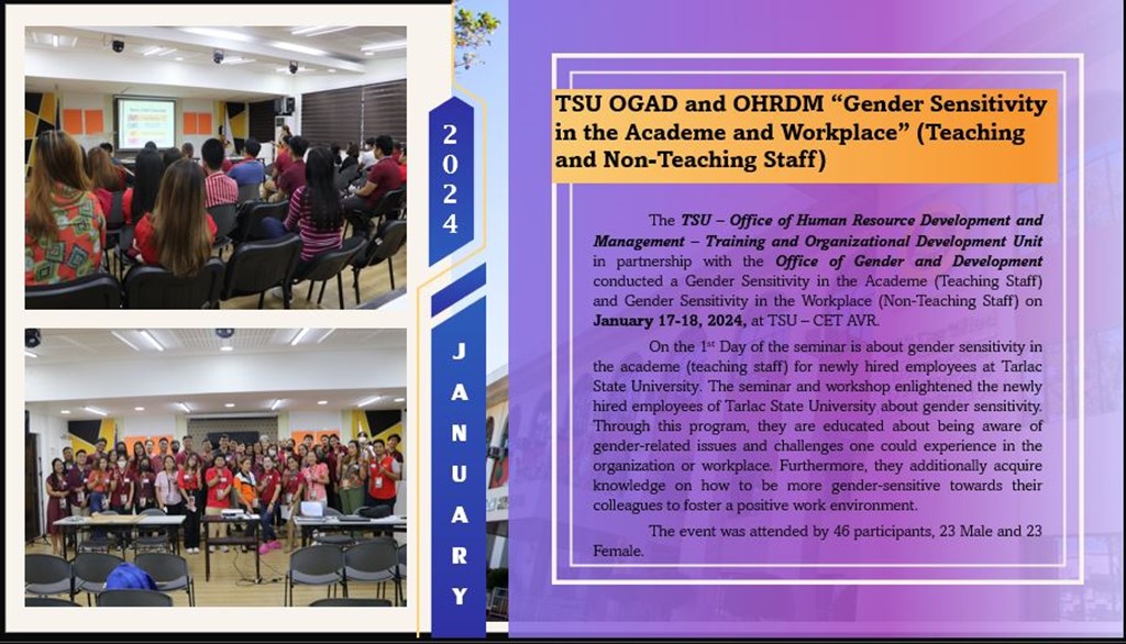 GAD-related Seminars, Trainings, Workshops - Tarlac State University