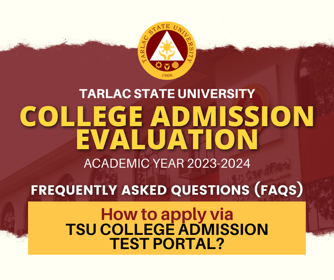 TSU College Admission Evaluation Advisory No. 8 | RELEASING DATES OF ...