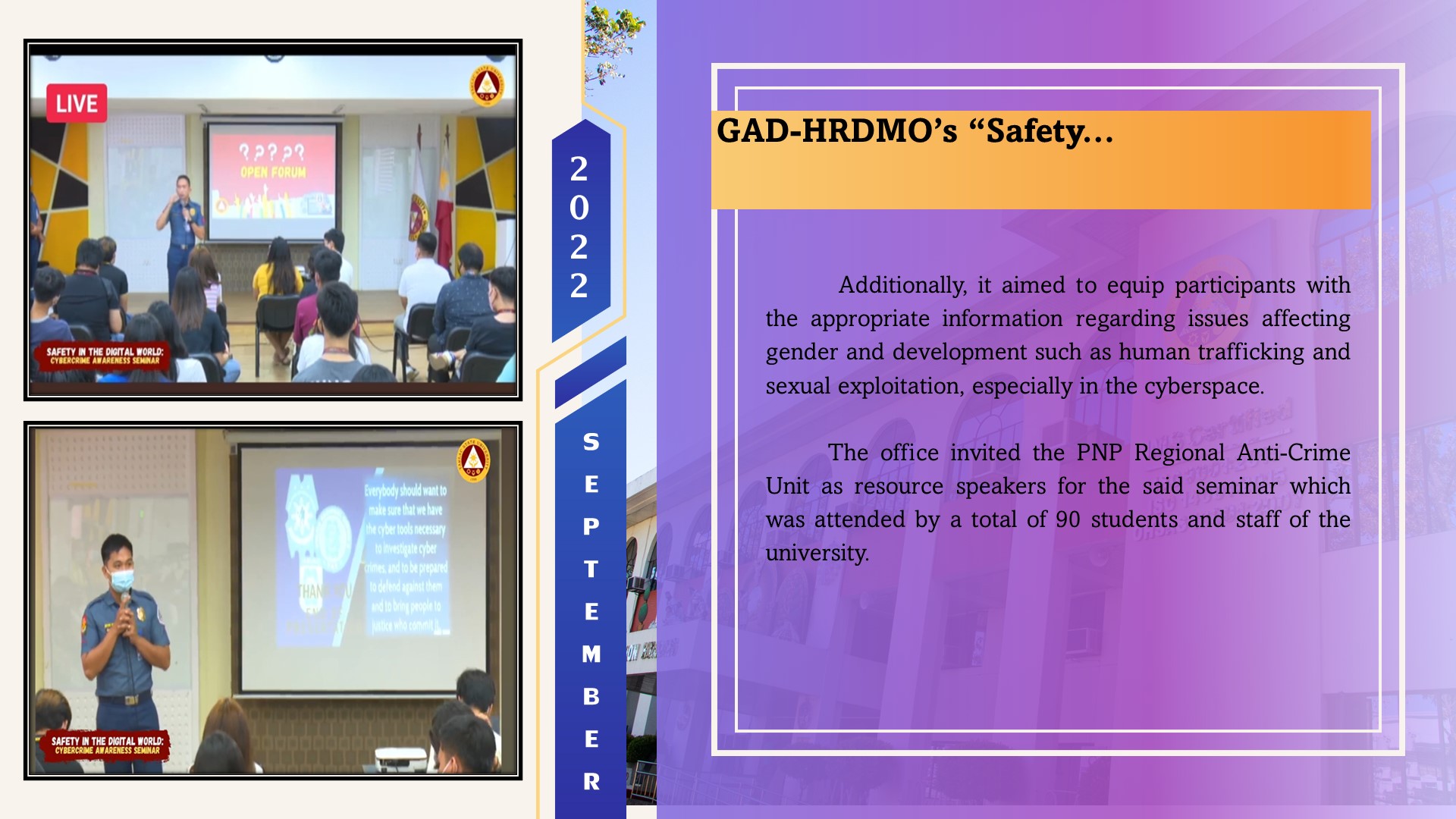 Latest GAD Activities - Tarlac State University